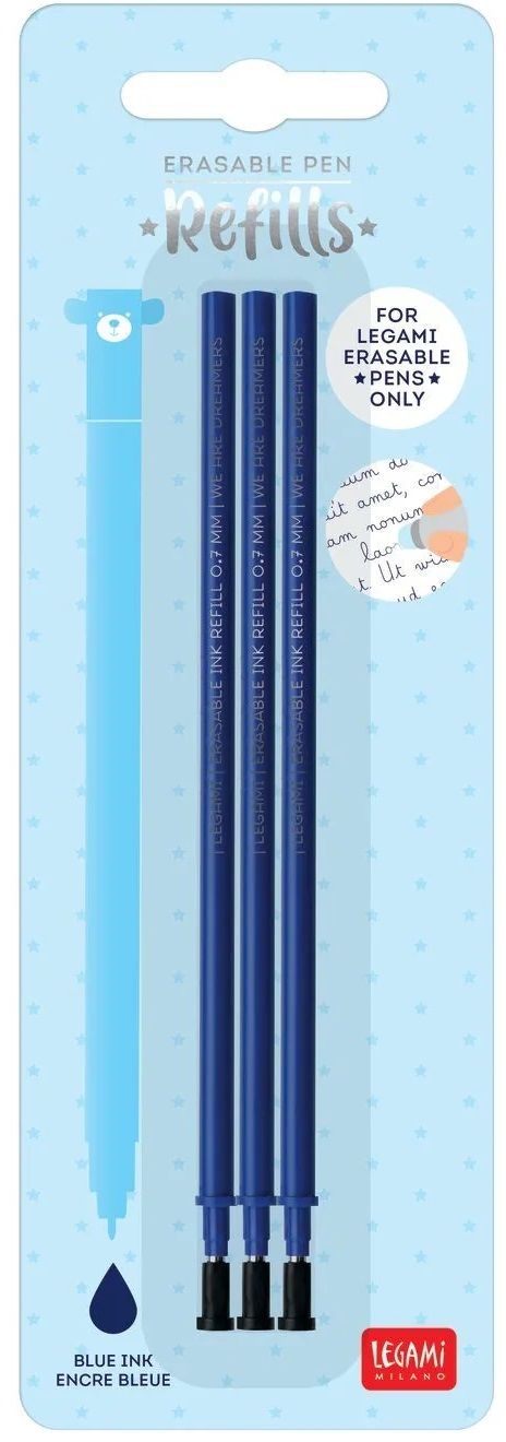 Комплект пълнители за гел химикалки Legami - 3 броя, сини | Ozone.bg