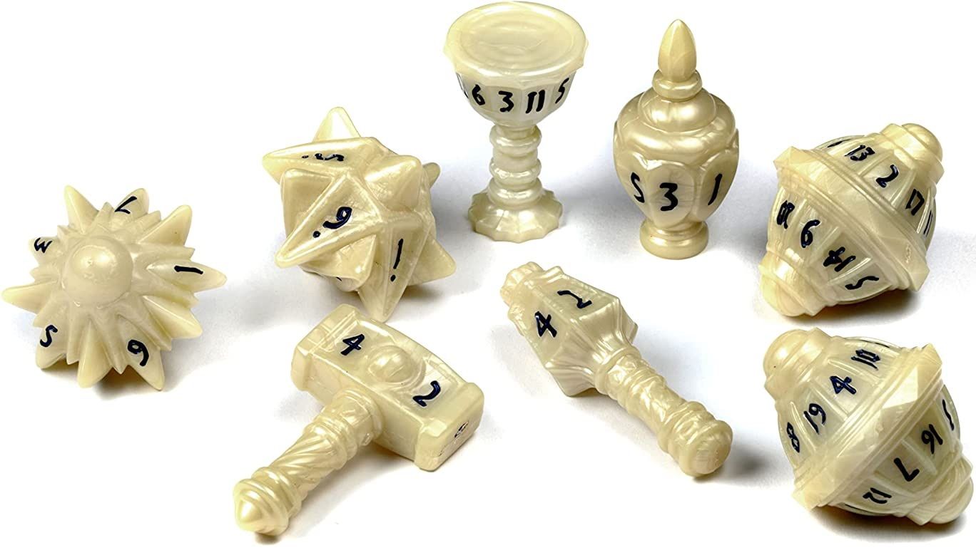 Комплект зарове PolyHero Cleric Dice Set - Celestial Ivory | Ozone.bg