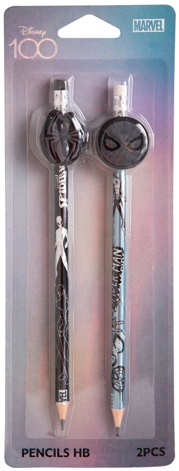Комплект моливи Cool Pack Black - Disney 100, Spider-Man, HB, 2 броя ...