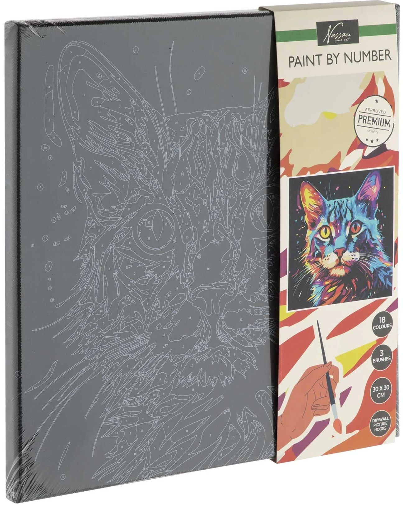 Рисуване по номера върху черно платно Moxy - Коте | Ozone.bg