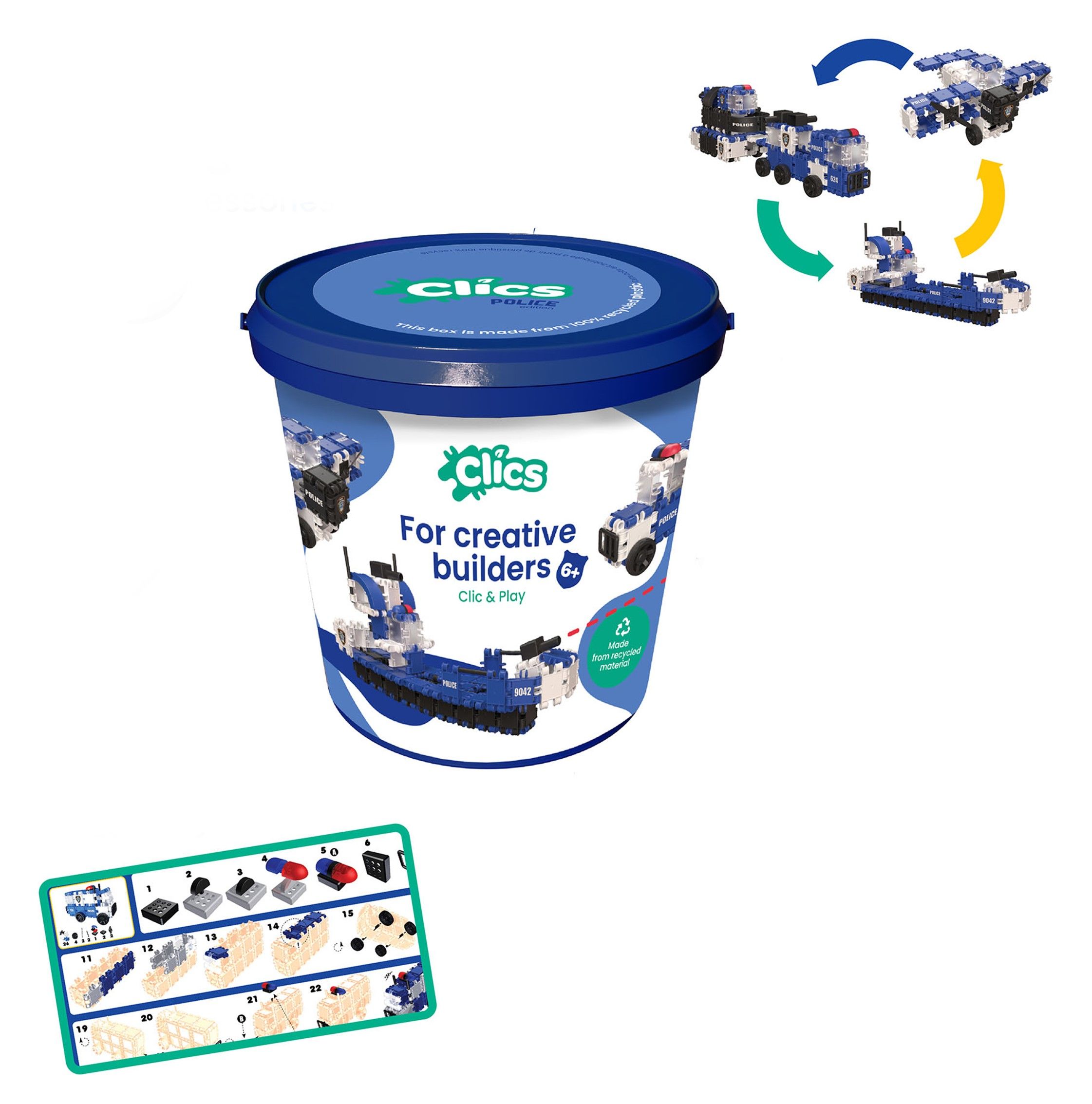 Конструктор Clics Toys - Полиция, 135 части | Отлична цена | Ozone.bg