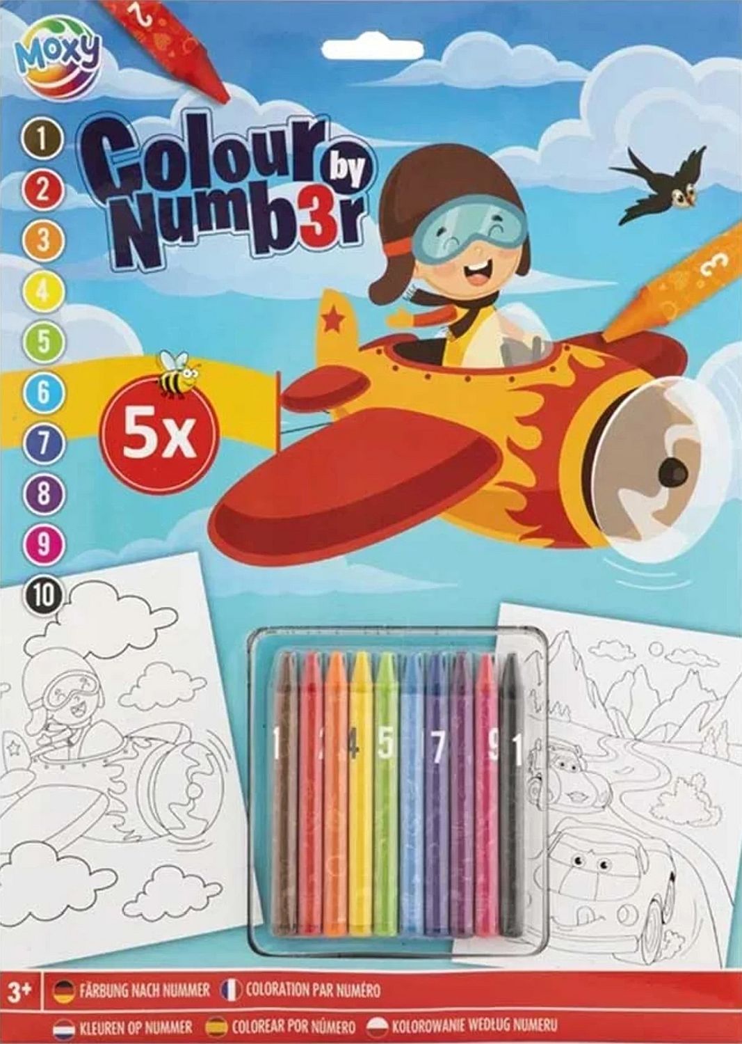 Комплект за рисуване по номера Moxy - Самолет, с пастели | Ozone.bg