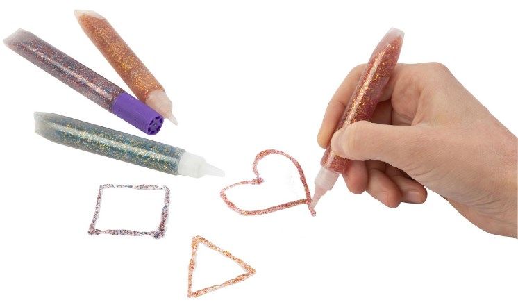 Комплект лепила Grafix Basic Craft - 5 цвята, брокат | Ozone.bg