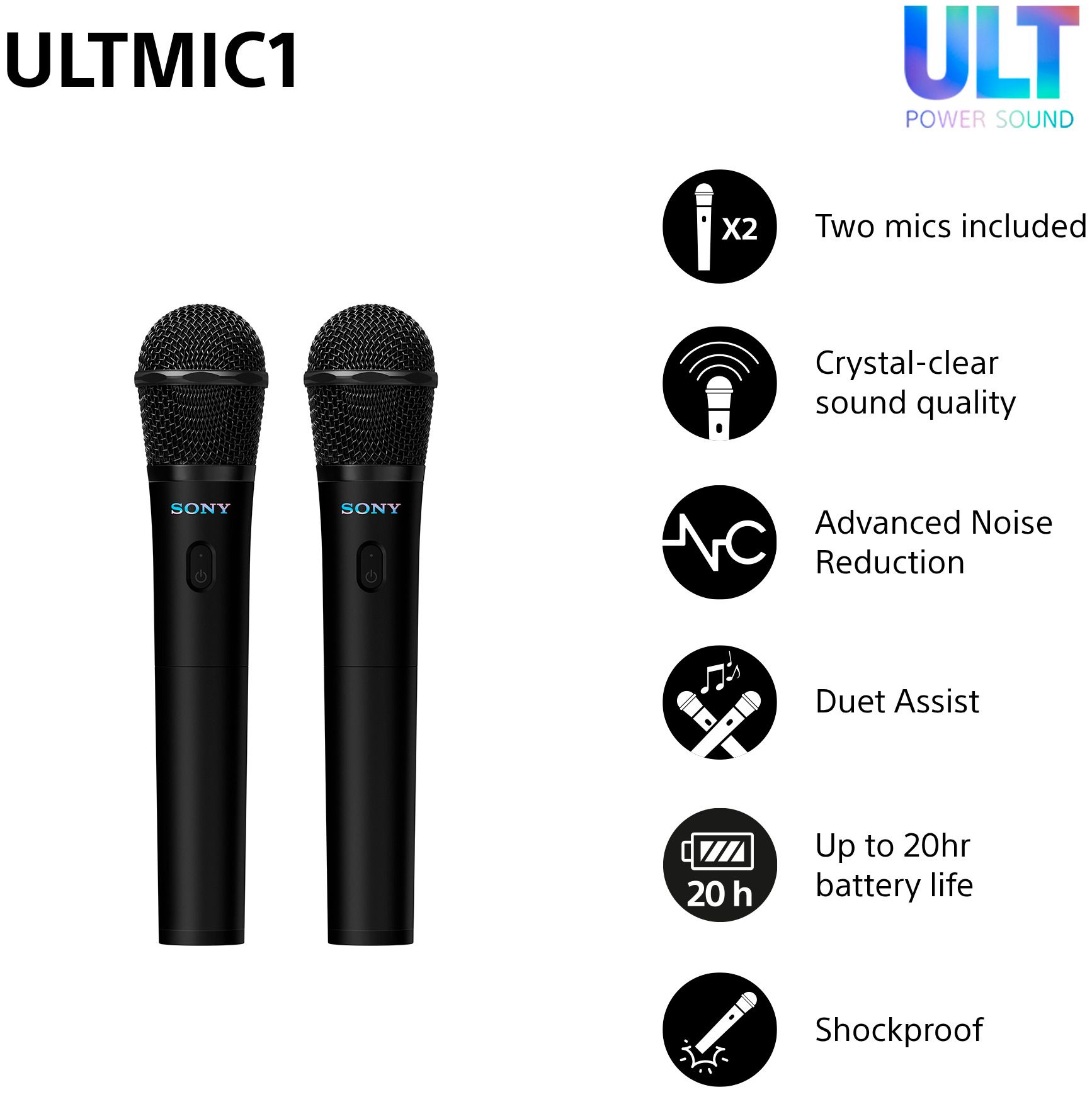 Комплект безжични микрофони Sony - UO ULT MIC 1, черен | Ozone.bg