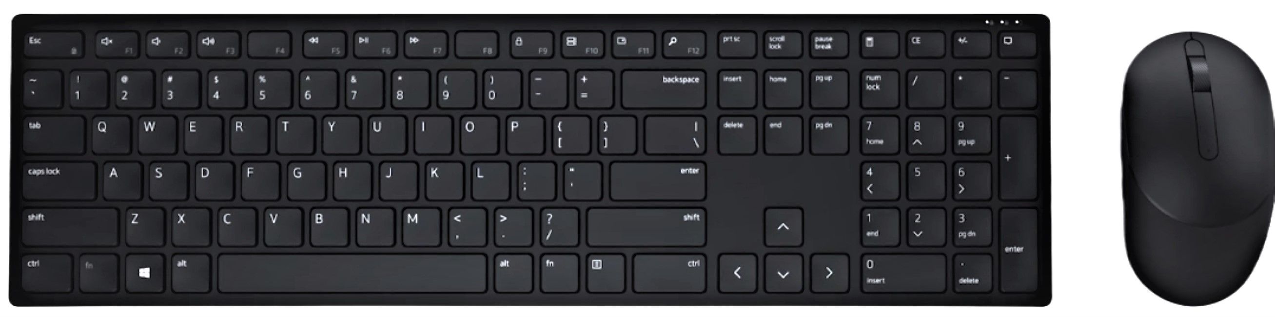 Комплект Dell - Pro Wireless Keyboard + Mouse KM5221W, безжичен, черен ...