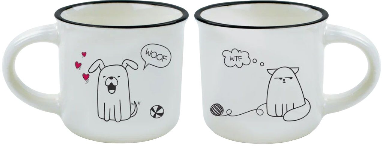 Комплект чаши за еспресо Legami - Dog & Cat, 2 броя | Ozone.bg