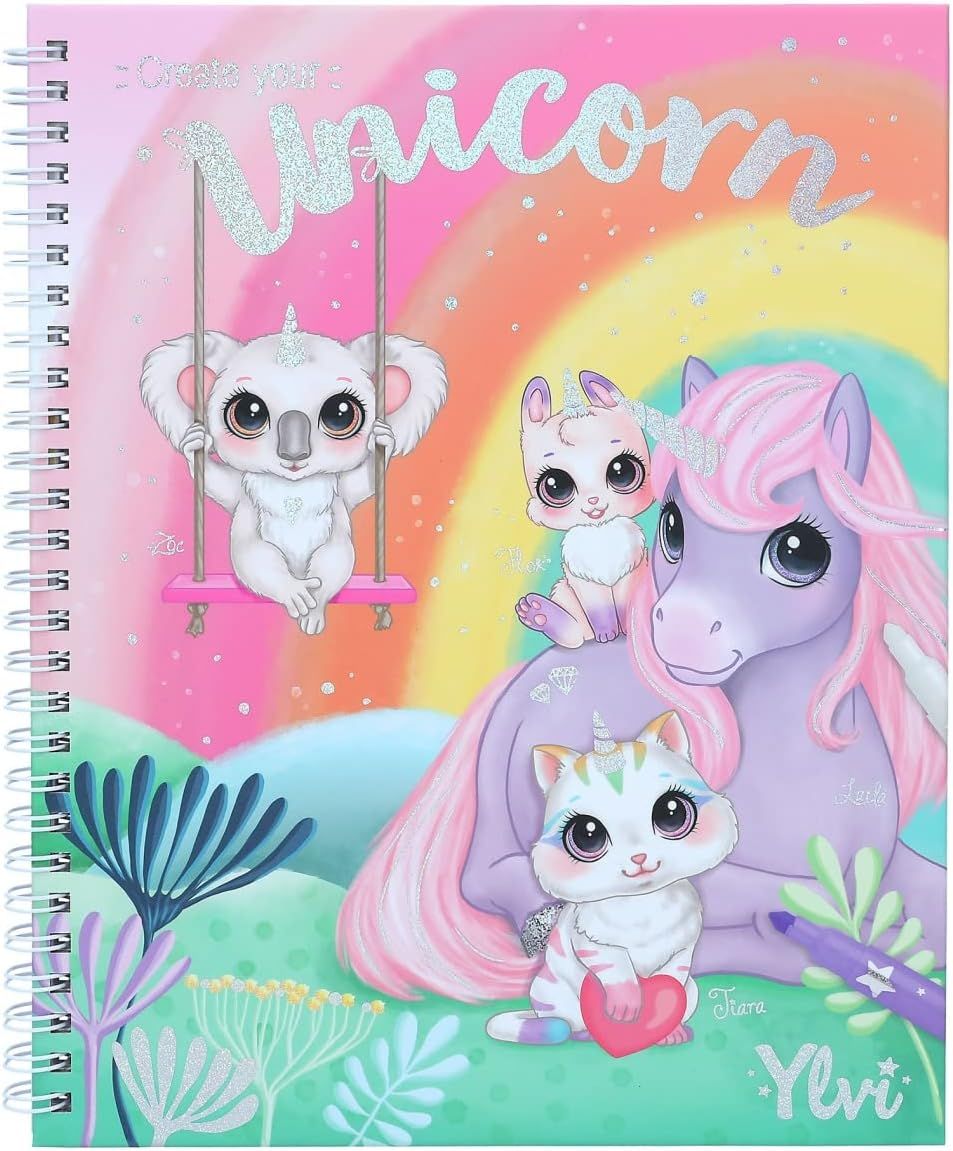 Комплект книжка за оцветяване Depesche Top Model Ylvi - Еднорог, с ...