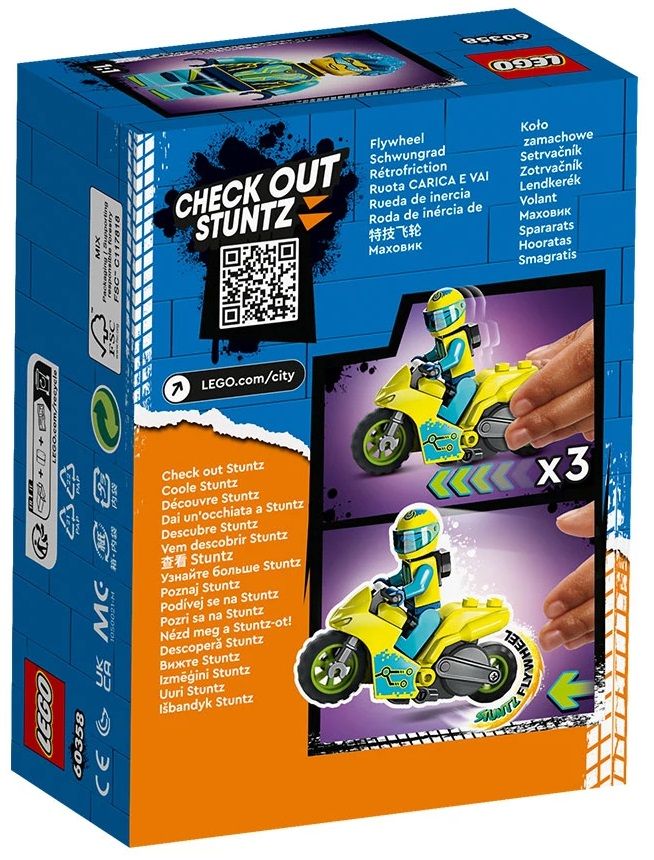 Конструктор LEGO City - Stuntz, Кибер каскадьорски мотоциклет (60358 ...
