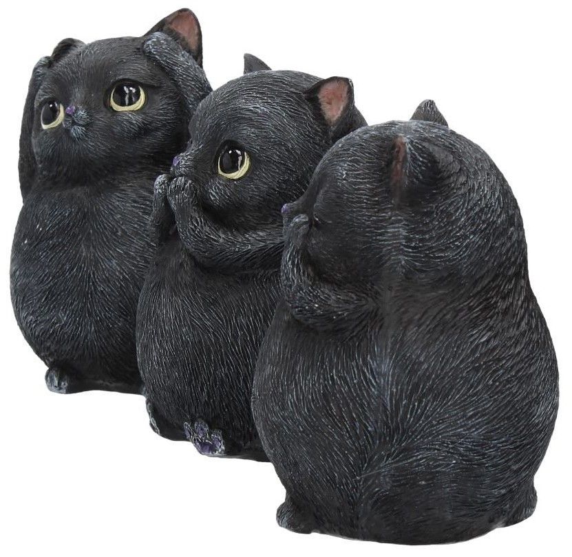 Комплект статуетки Nemesis Now Adult: Humor - Three Wise Fat Cats, 8 cm ...