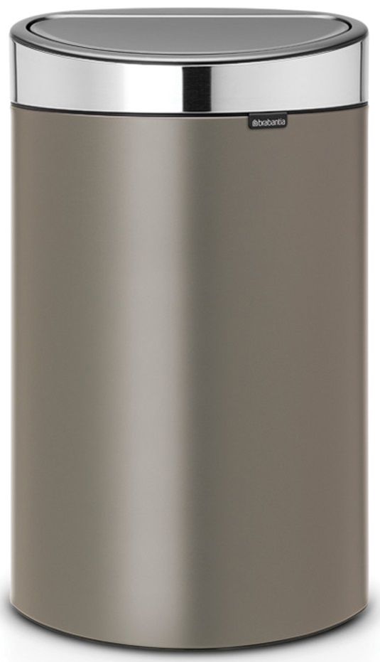 Кош за отпадъци Brabantia - Touch Bin New, 40 l, Platinum, капак ...