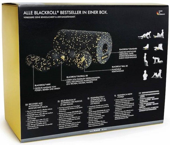 Комплект уреди за самомасаж Blackroll - BlackBox Standard Limited Borussia Dortmund, 4 бр ...