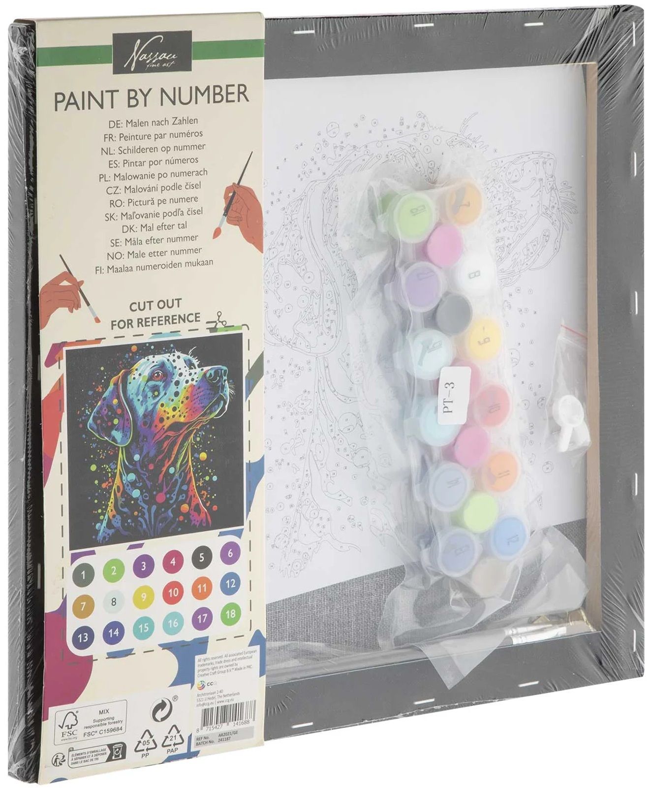 Рисуване по номера върху черно платно Moxy - Куче | Ozone.bg