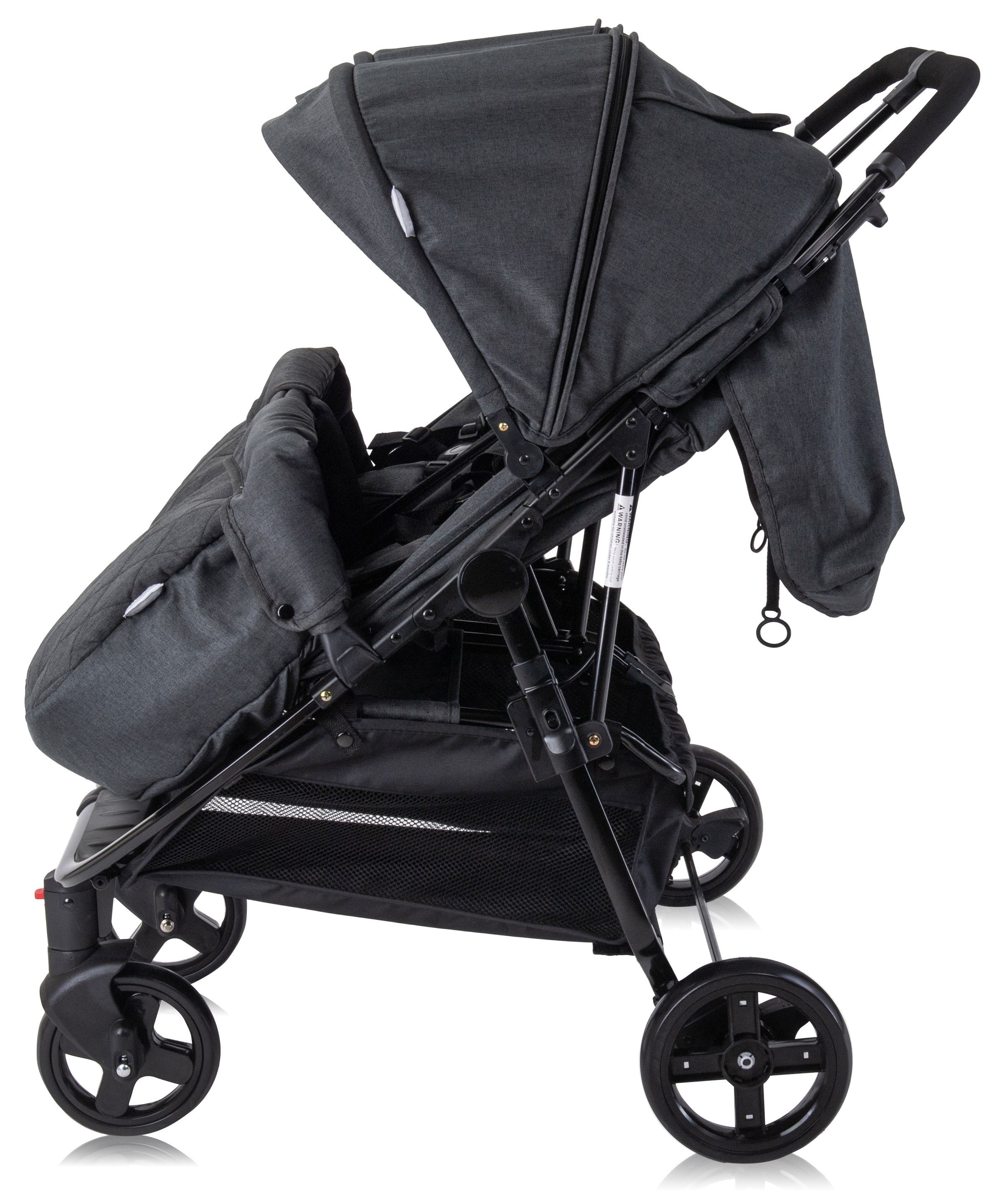 Количка за близнаци Lorelli - Duo, Black | Добра цена | Ozone.bg