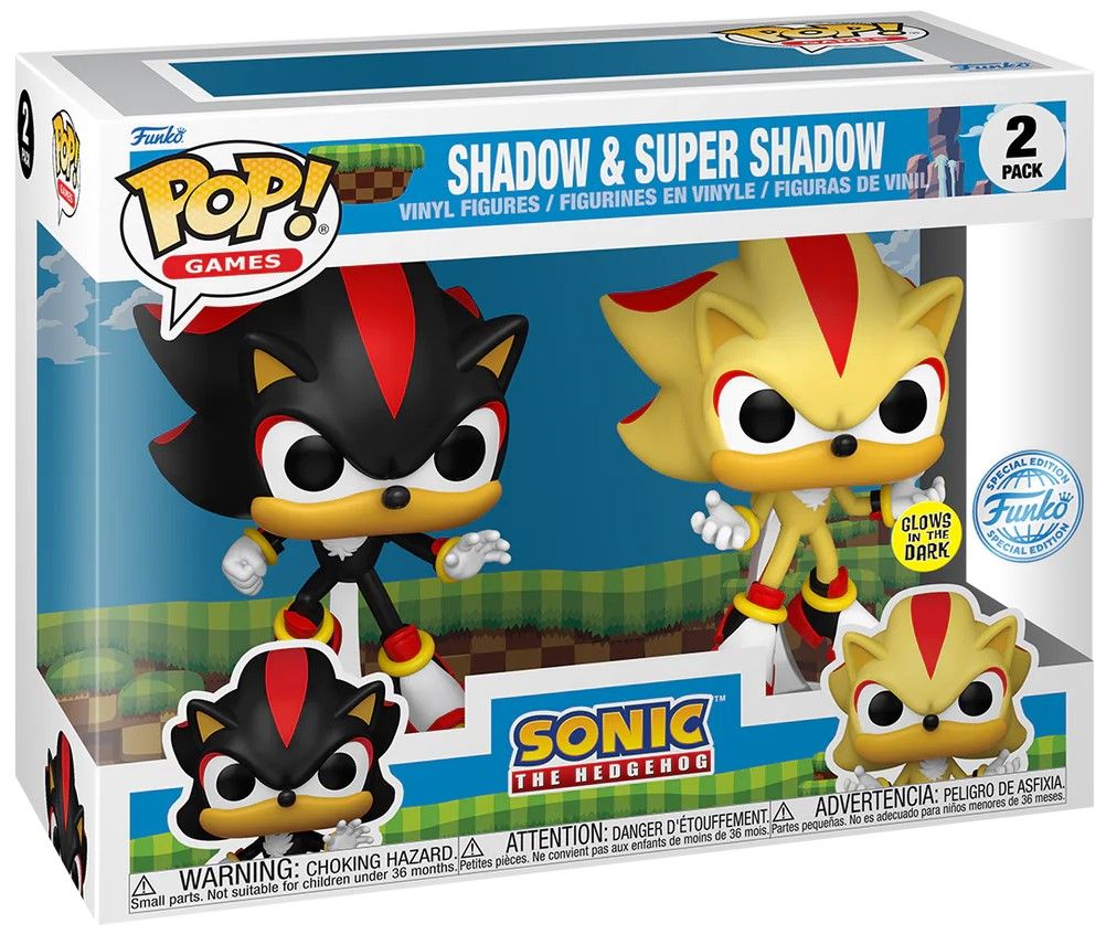Комплект фигури Funko POP! Games: Sonic The Hedgehog - Shadow & Super ...