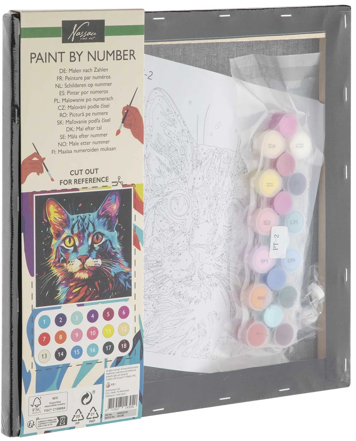 Рисуване по номера върху черно платно Moxy - Коте | Ozone.bg