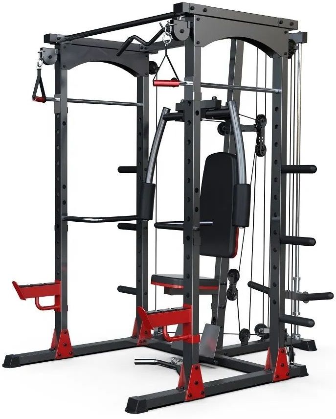 Комбиниран фитнес уред LIFE GYM - Multy Gym and Smith Machine, черен ...
