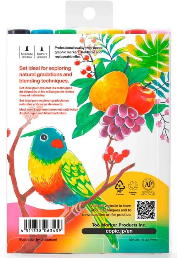Комплект маркери Too Copic Sketch - Лимитирана колекция, Ярки тонове, 6 ...