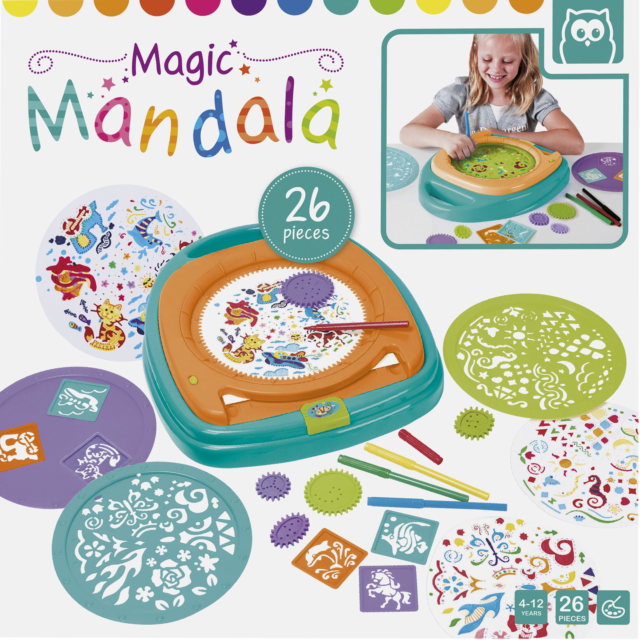 Комплект за рисуване Еurekakids - Магическа мандала, 26 части | Отлична ...