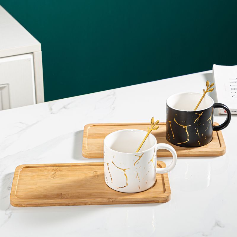 Комплект за топли напитки Morello - Bamboo White, 250 ml, 3 части ...