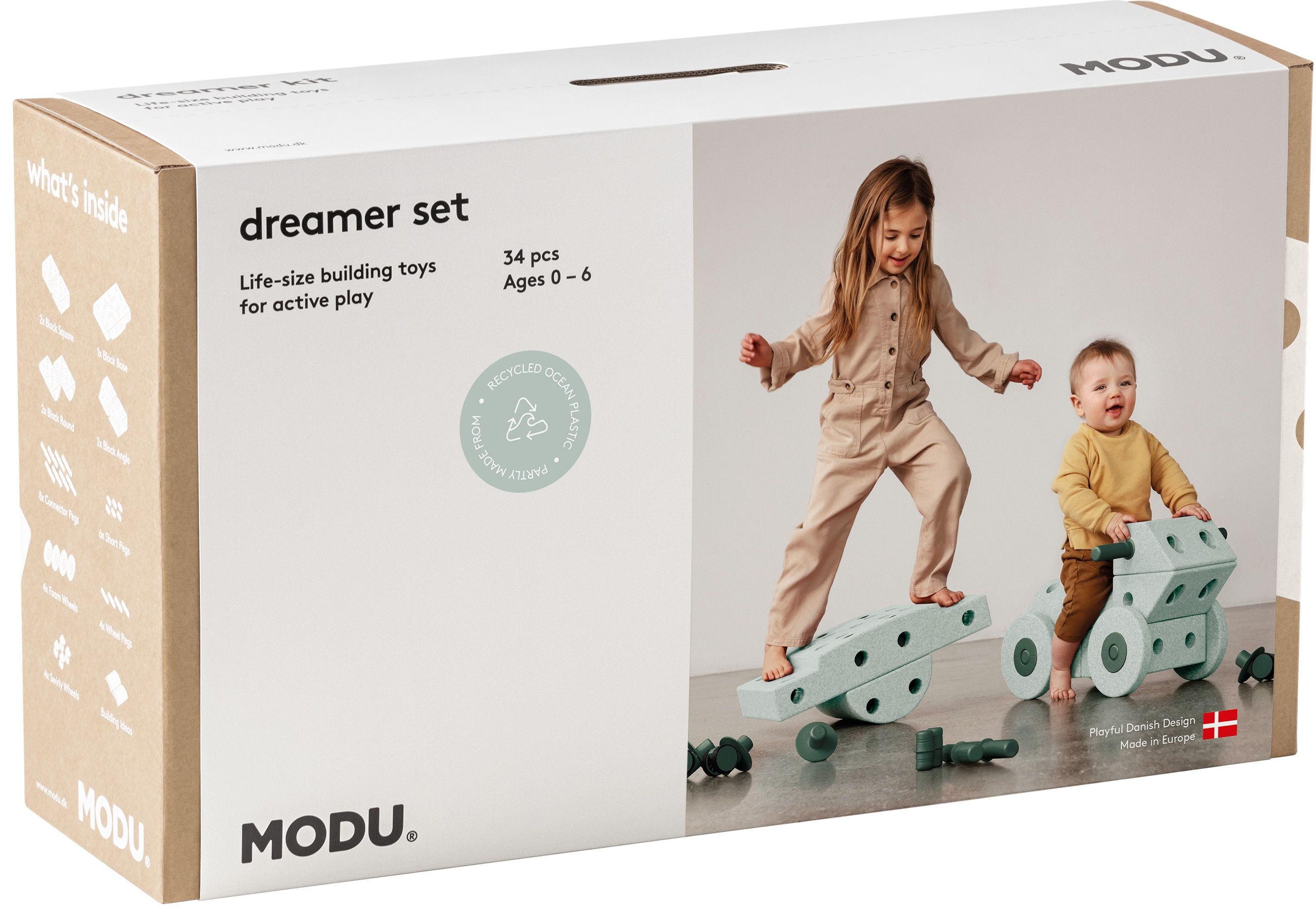 Комплект за игра Modu - Dreamer set, морско стъкло-тревисто зелено ...