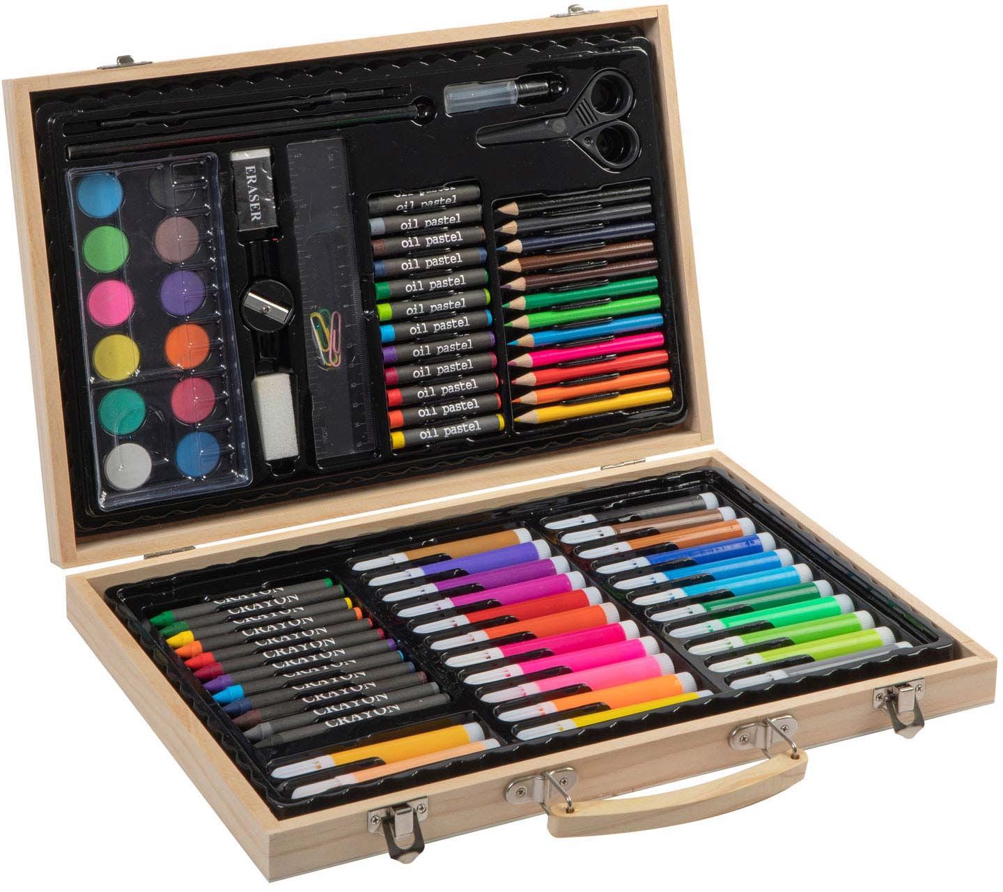 Комплект за рисуване и оцветяване Grafix - дървен куфар | Ozone.bg