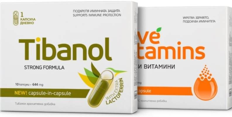 Комплект Здраве Live Vitamins + Tibanol, 30 + 10 капсули, Vitaslim ...