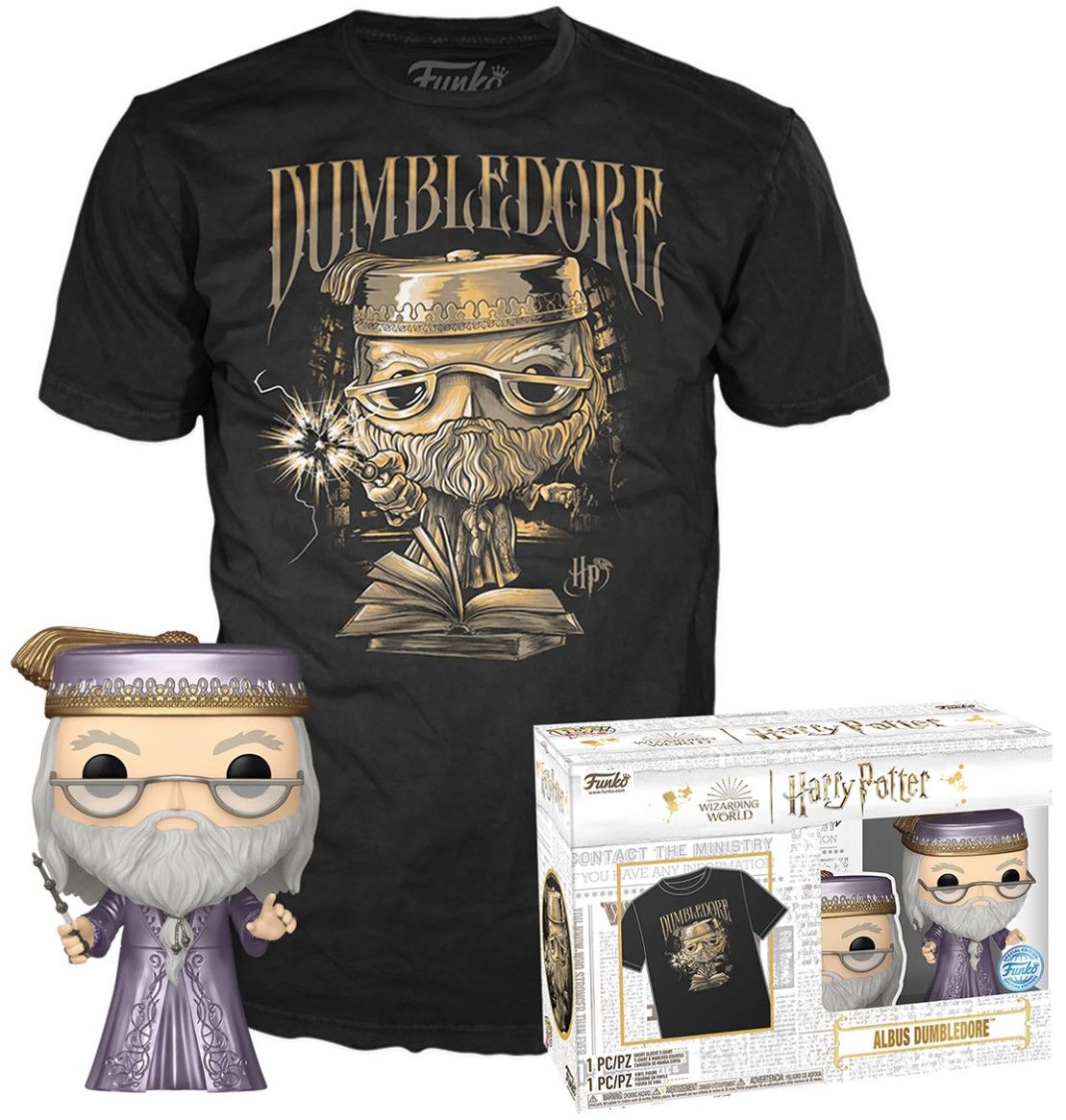 Комплект Funko POP! Collector's Box: Movies - Harry Potter - Dumbledore with Wand (Metallic ...