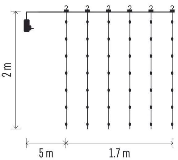 LED Лампички Emos - Nano Curtain MF, 240 броя, 1.7 х 2 m | Ozone.bg