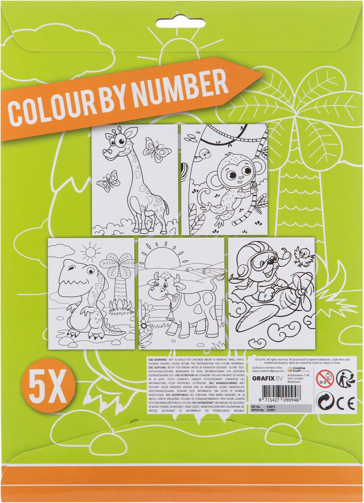 Комплект за рисуване по номера Grafix - Животни | Ozone.bg