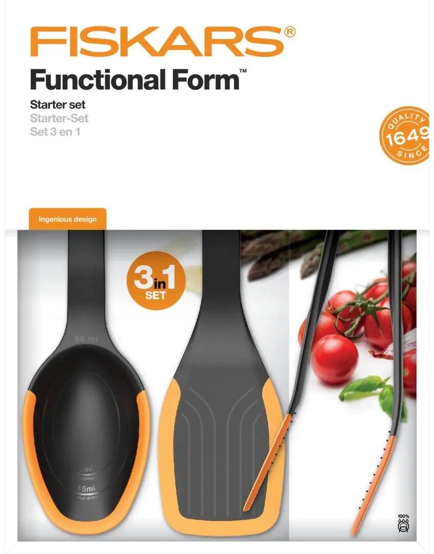 Комплект силиконови прибори Fiskars - Functional Form New, 3 части | Ozone.bg