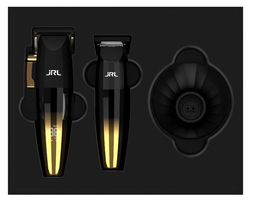 Комплект професионална машинка и тример JRL - Gold Combo, черен/златен ...