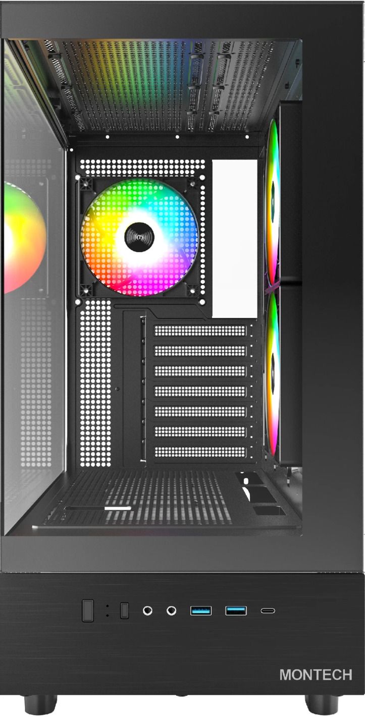 Kутия MONTECH - XR ARGB, mid tower, черна | Ozone.bg