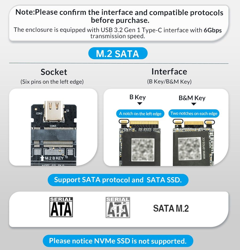 Кутия за твърд диск Orico - MM2C3-G2-GR, M.2 NVMe M key, 10Gbps, зелена | Ozone.bg