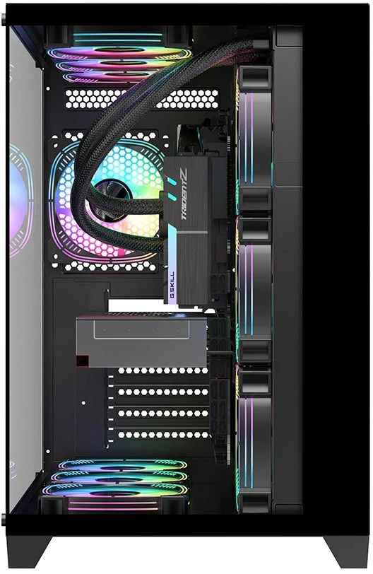 Кутия 1stPlayer - MEGAVIEW MV8 Black, mid tower, черна/прозрачна | Ozone.bg