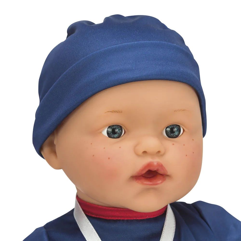 Кукла-бебе Loko Toys - Baby King, с биберон и 36 звука, момче, 37 cm ...