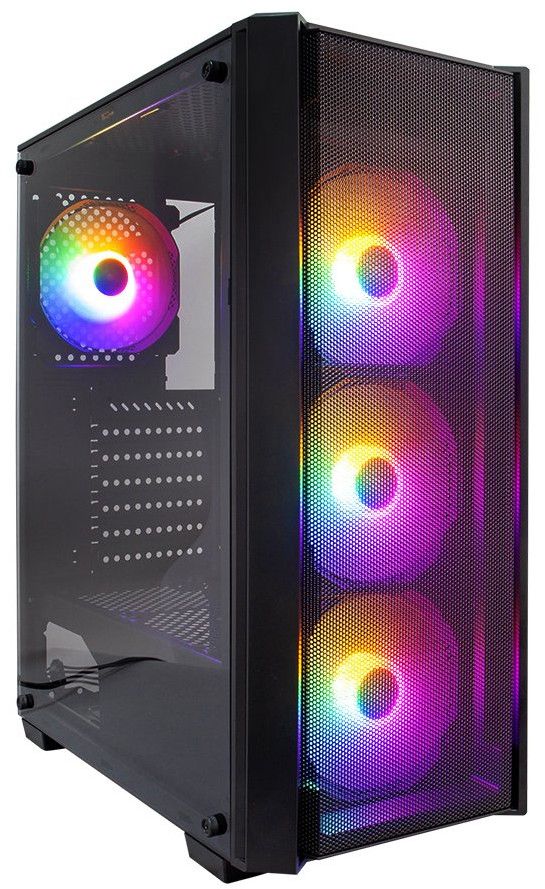 Кутия 1stPlayer - Fire Dancing V4 RGB, mid tower, черна/прозрачна | Ozone.bg