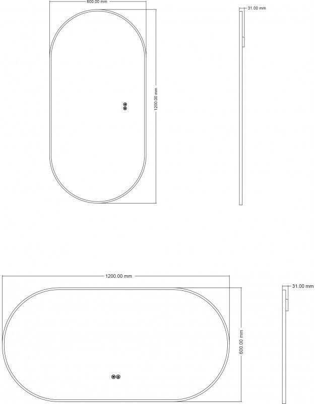 LED Огледало за стена Inter Ceramic - ICL 1833, 60 x 120 cm, златисто | Ozone.bg