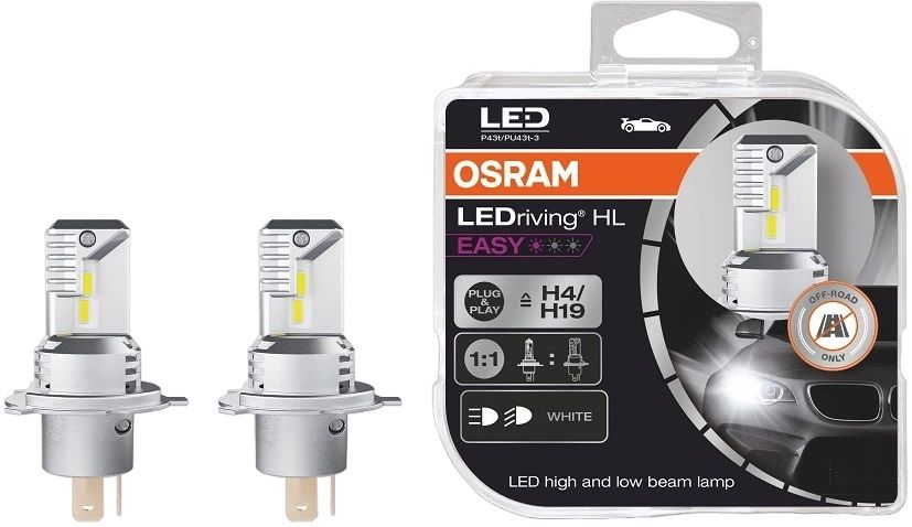 LED Автомобилни крушки Osram - LEDriving, HL Easy, H4/H19, 19W, 2 броя | Ozone.bg