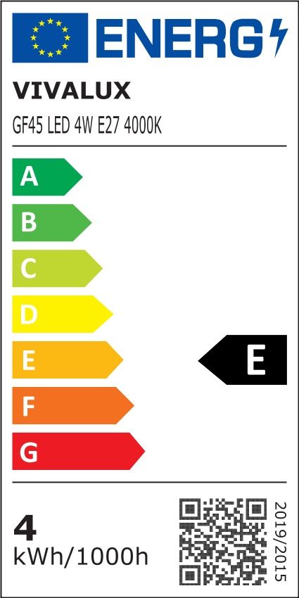 Led крушка Vivalux 4449 Gf45 E27 4w 4000k филамент Ozone Bg