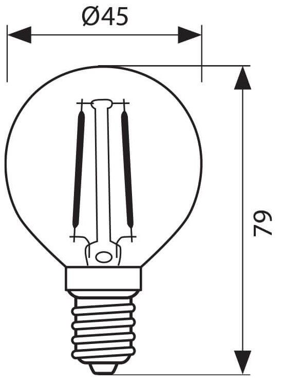 Led крушка Vivalux Gf45 E14 4w 3000k филамент Ozone Bg