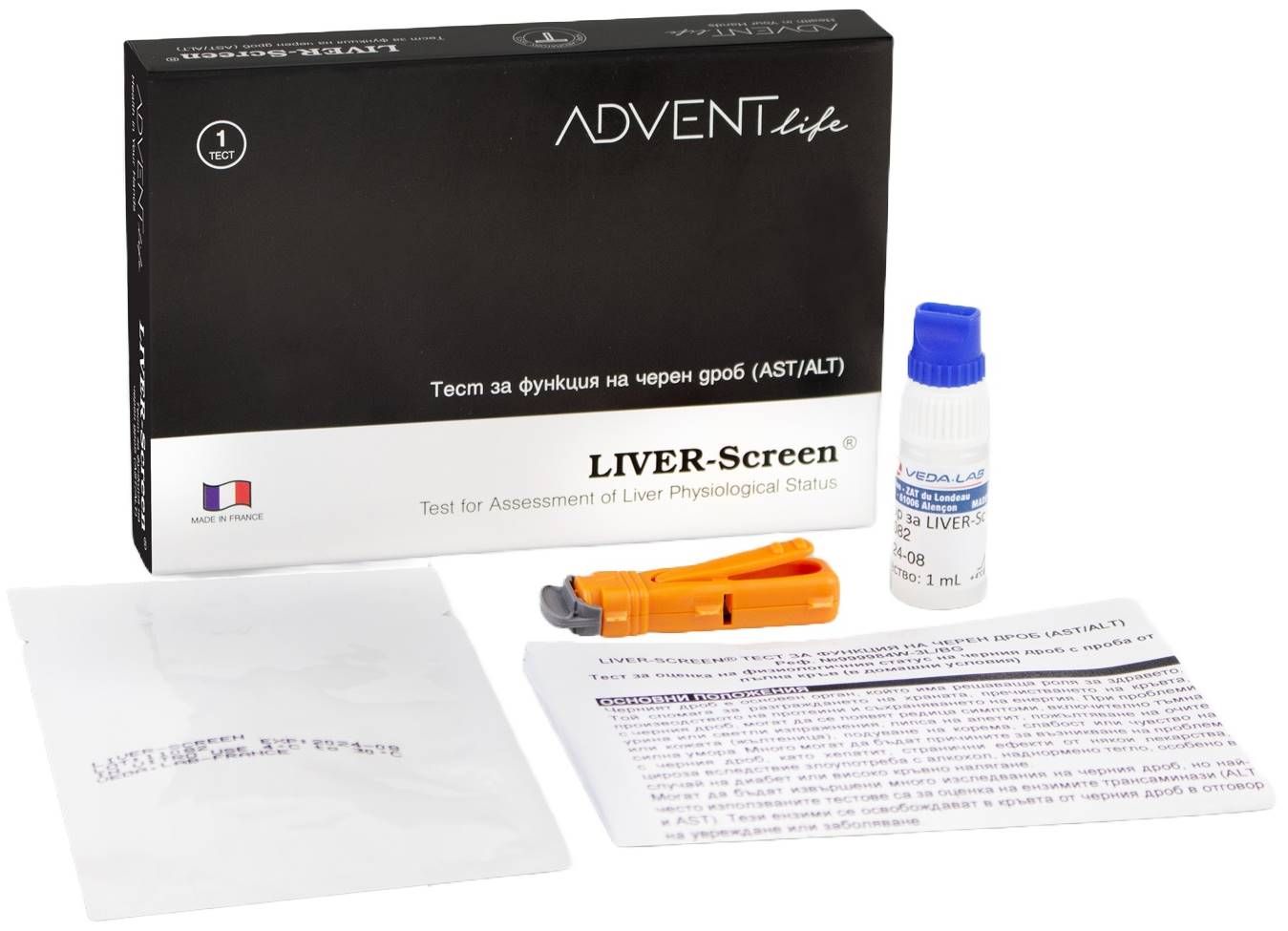 Liver-Screen Тест за функцията на черен дроб, AST/ALT, Advent Life ...