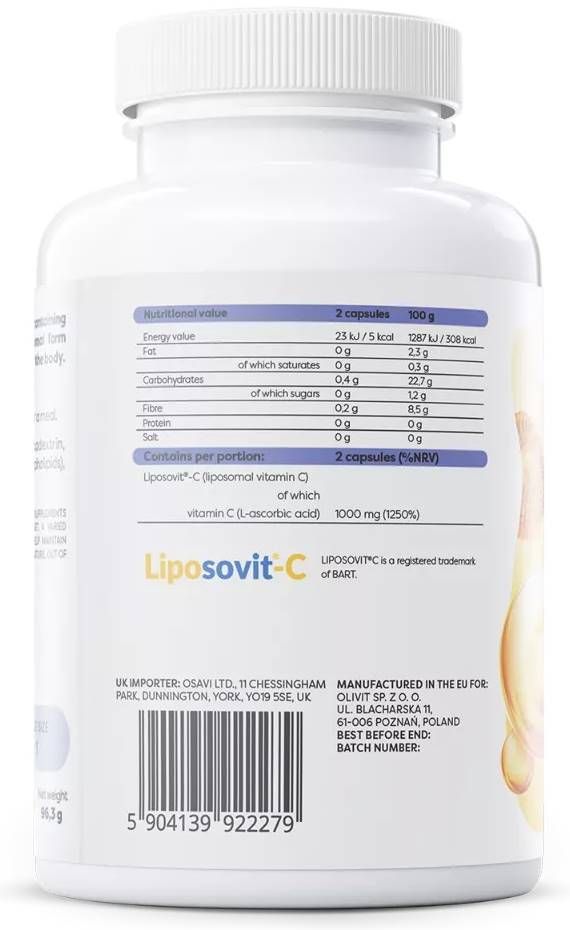 Liposomal Vitamin C, 1000 mg, 120 капсули, Osavi | Ozone.bg