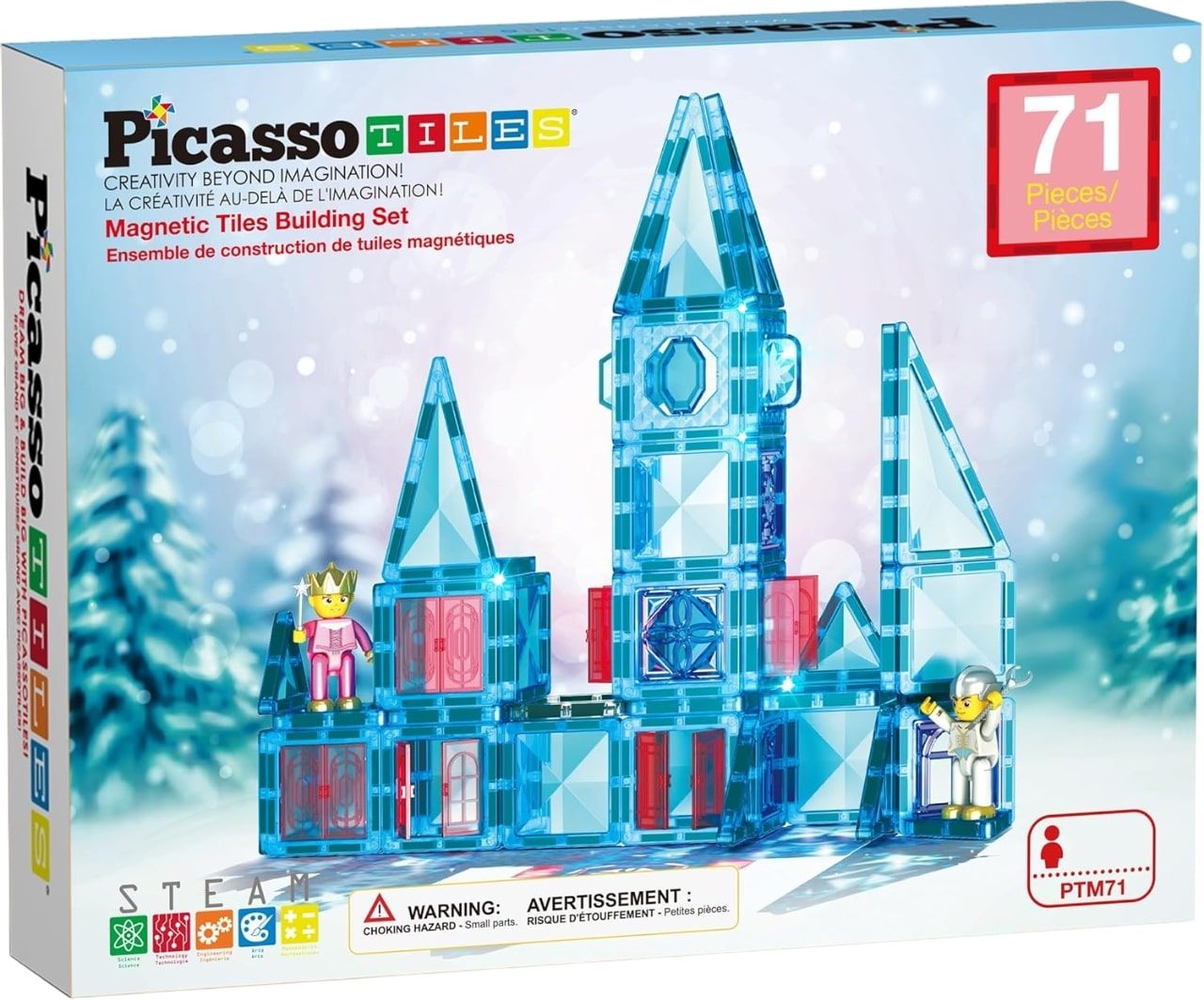Магнитен конструктор Picasso Tiles STEAM - Зимен дворец, 71 части ...