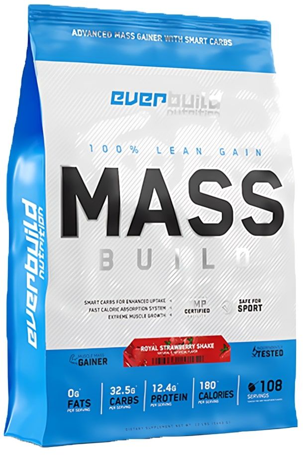 Mass Build Gainer, ябълка, 5.45 kg, Everbuild | Ozone.bg