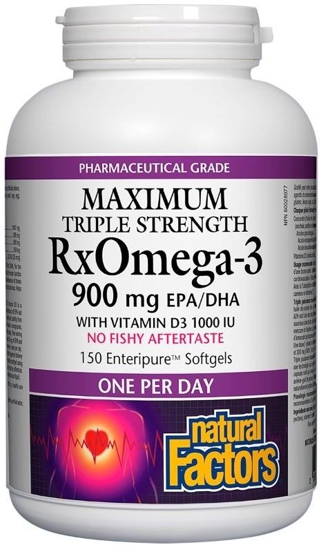RX Omega-3 with Vitamin D3, 150 капсули, Natural Factors | Ozone.bg