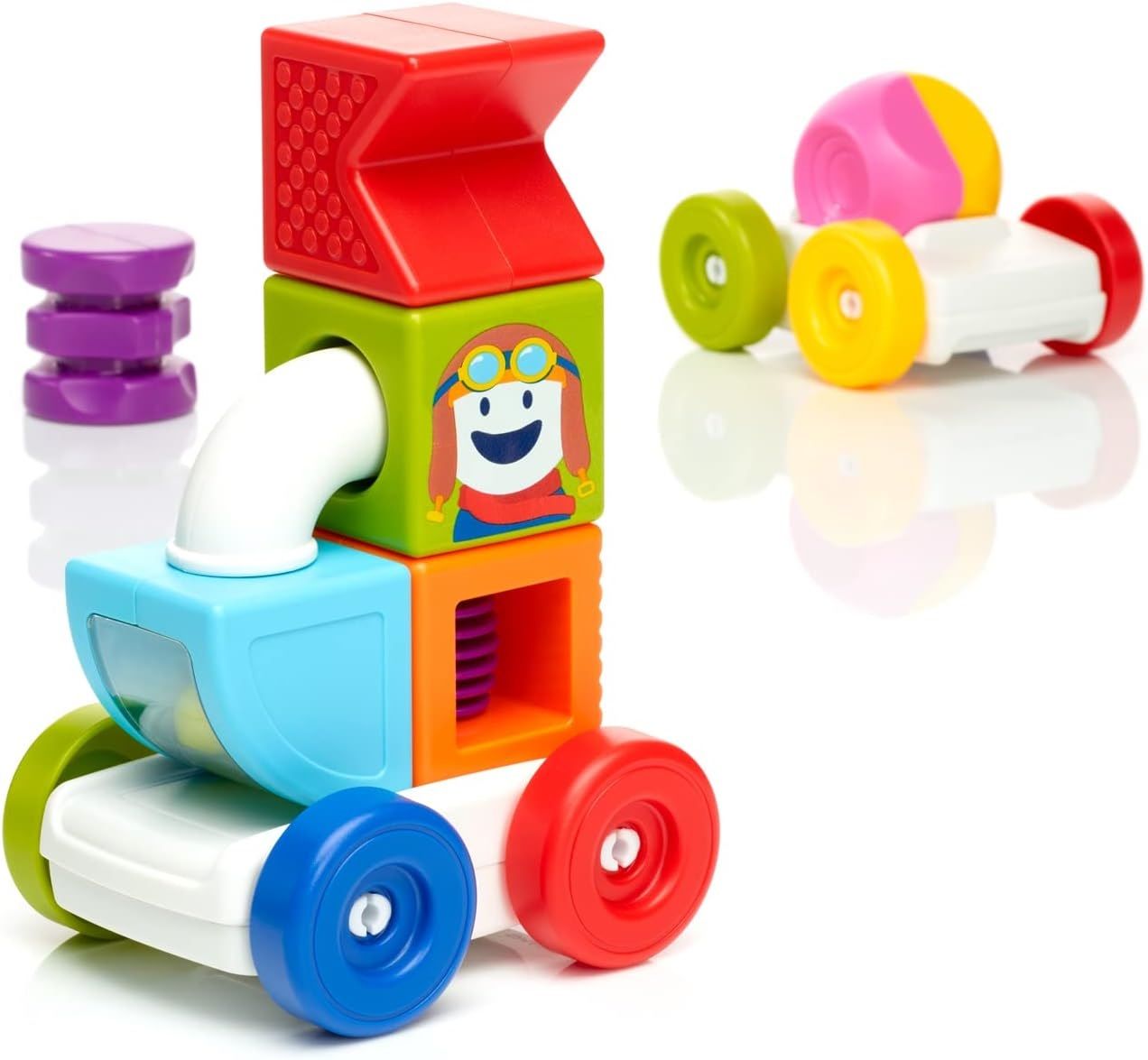 Магнитен конструктор Smart Games Smartmax - Сглоби и карай, 8 части ...