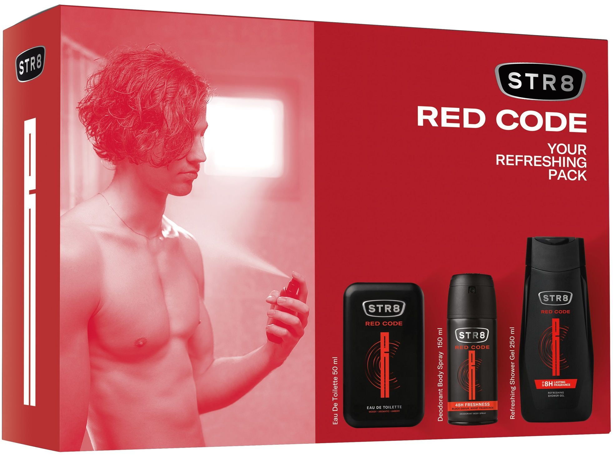STR8 Red Code Комплект - Тоалетна вода, Дезодорант и Душ гел, 50 + 150 + 250 ml | Ozone.bg