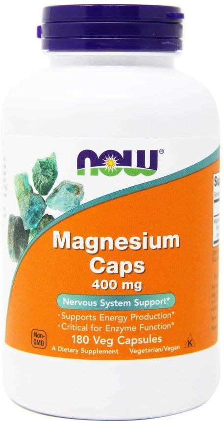 Magnesium Caps, 400 mg, 180 капсули, Now | Ozone.bg