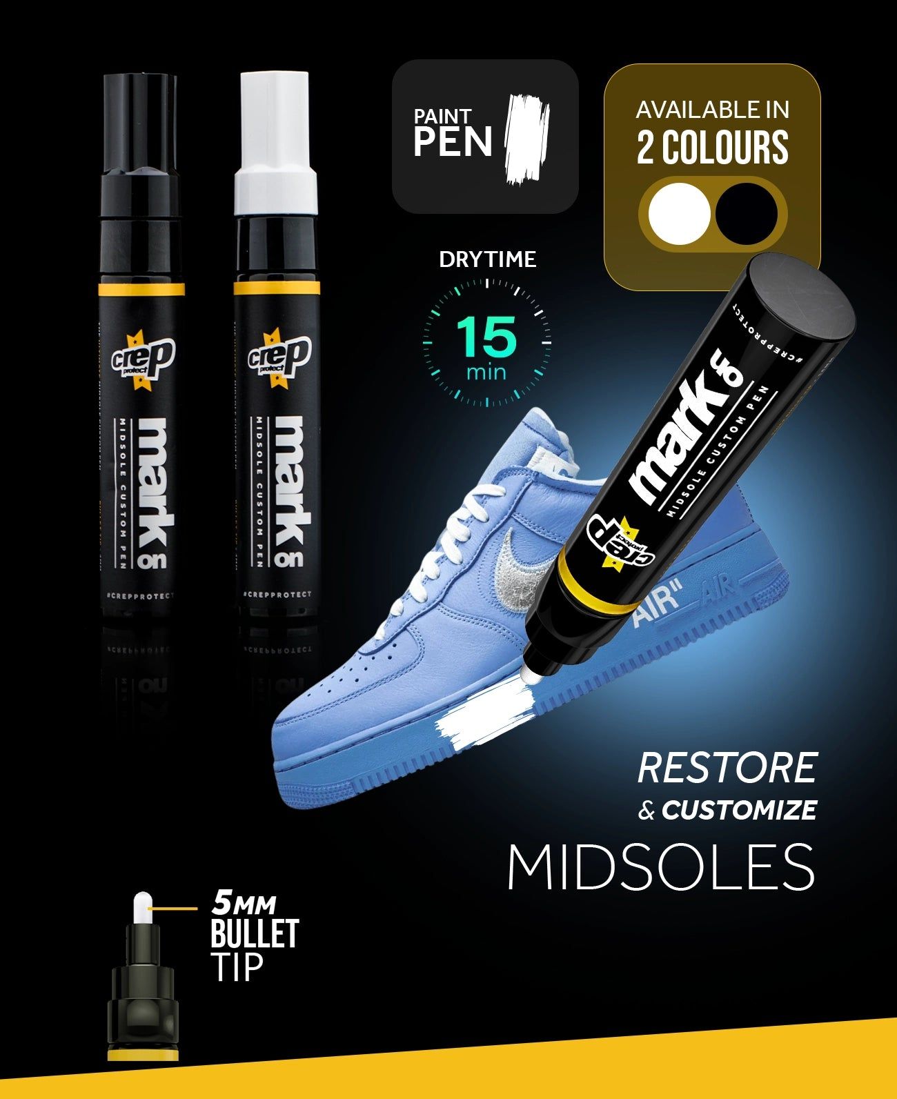 Маркер за обувки Crep Protect - Mark-On Pen, бял | Ozone.bg