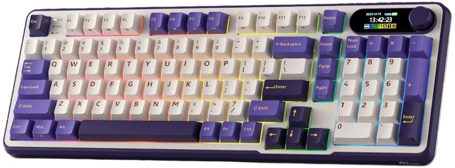Механична клавиатура Royal Kludge – RK-S98, безжична, Chartreuse, RGB ...